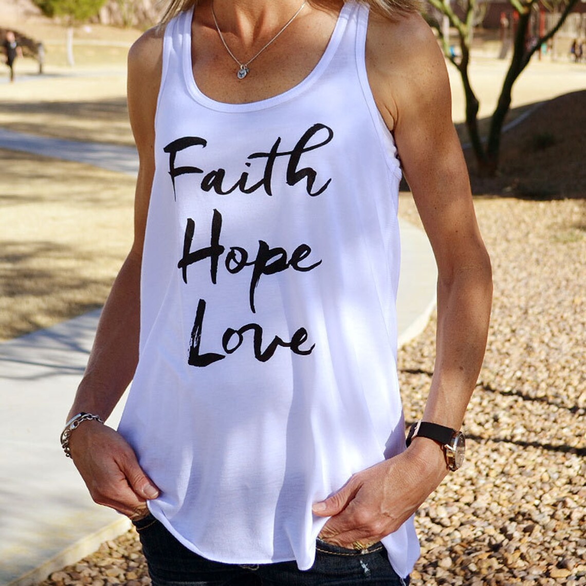Christian Tank Top for Women (faith Hope Love) Ultra-soft Racerback ...