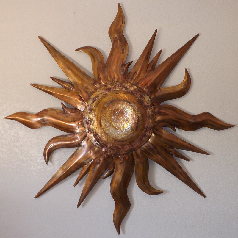 Copper Sun Wall Art - Etsy