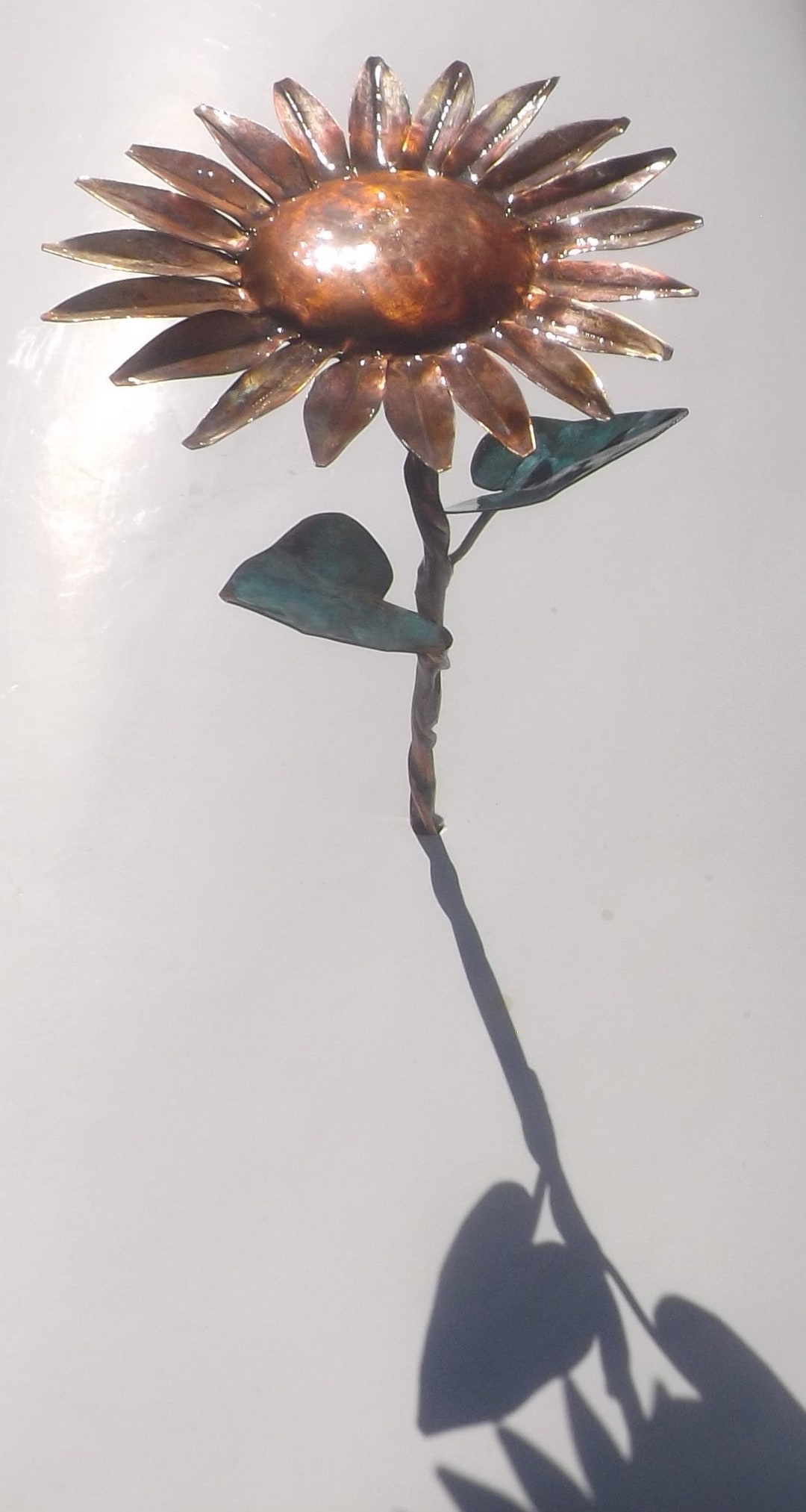 Copper Sunflower, Single Stem Sculpture, Extra Large Size (made/built ...