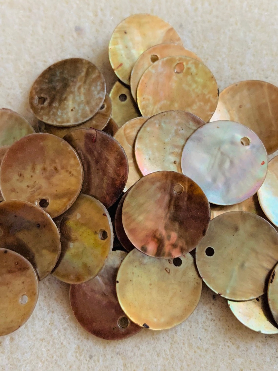 Set of Color Mother-of-pearl Sequins to Choose From 12 Mm or 14 or 17 ...