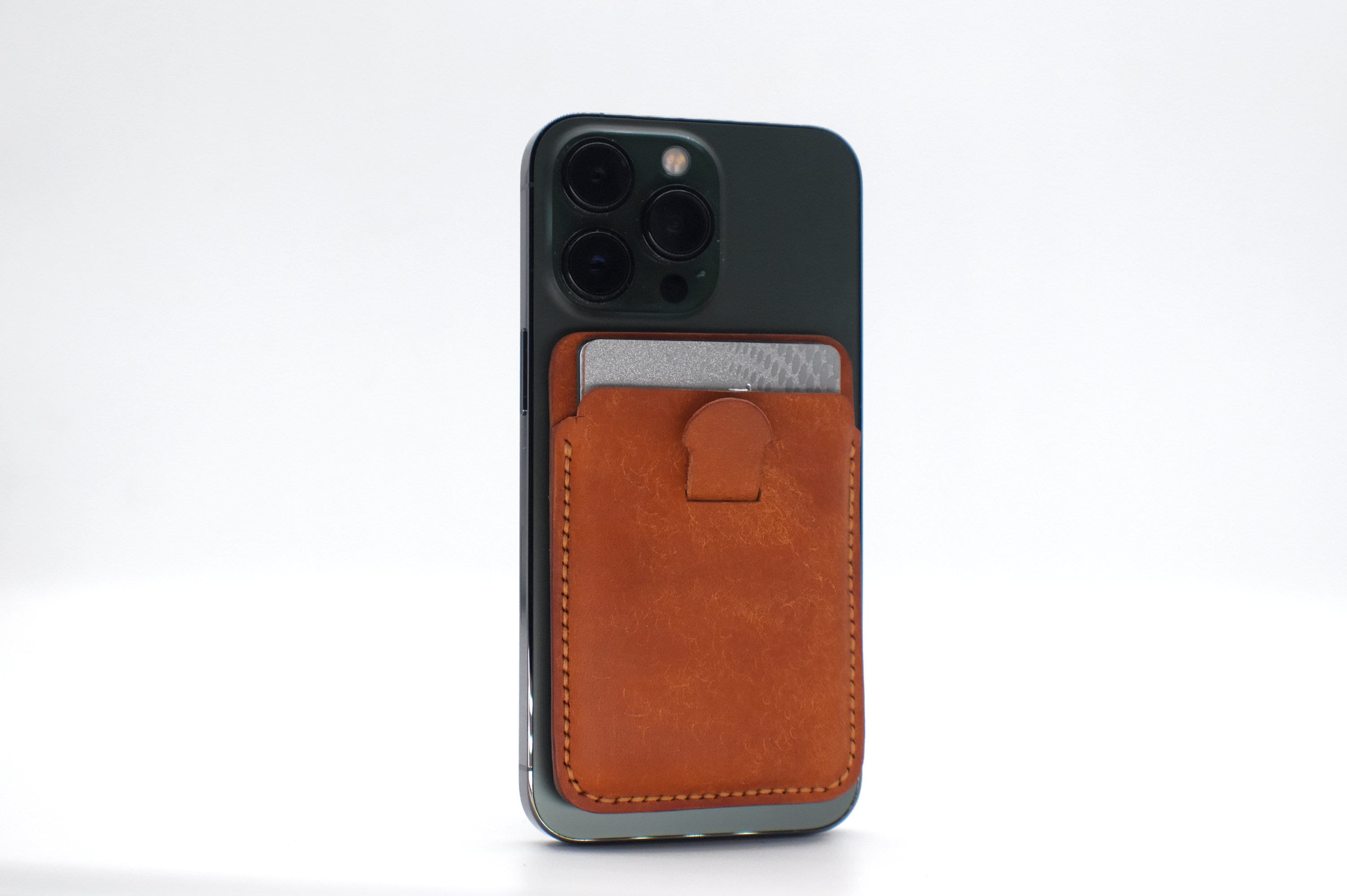 Personalized Magsafe Compatible Leather Card Holder Extra Thin Made to ...