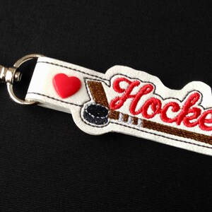 Hockey key chain Hockey Stick key fob Embroidered Hockey key | Etsy