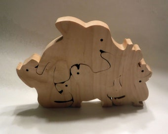 Wooden Animal Blocks - Etsy