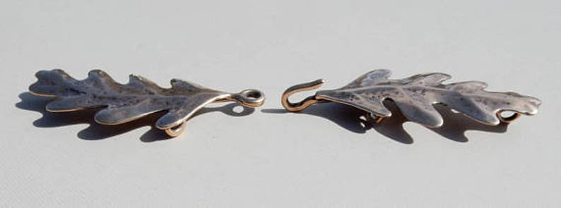 Oak Leaf Cloak Clasp in Bronze or Sterling Silver - Etsy