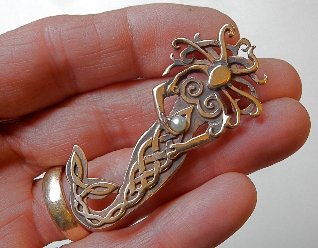 Celtic Mermaid in Bronze or White Bronze - Etsy