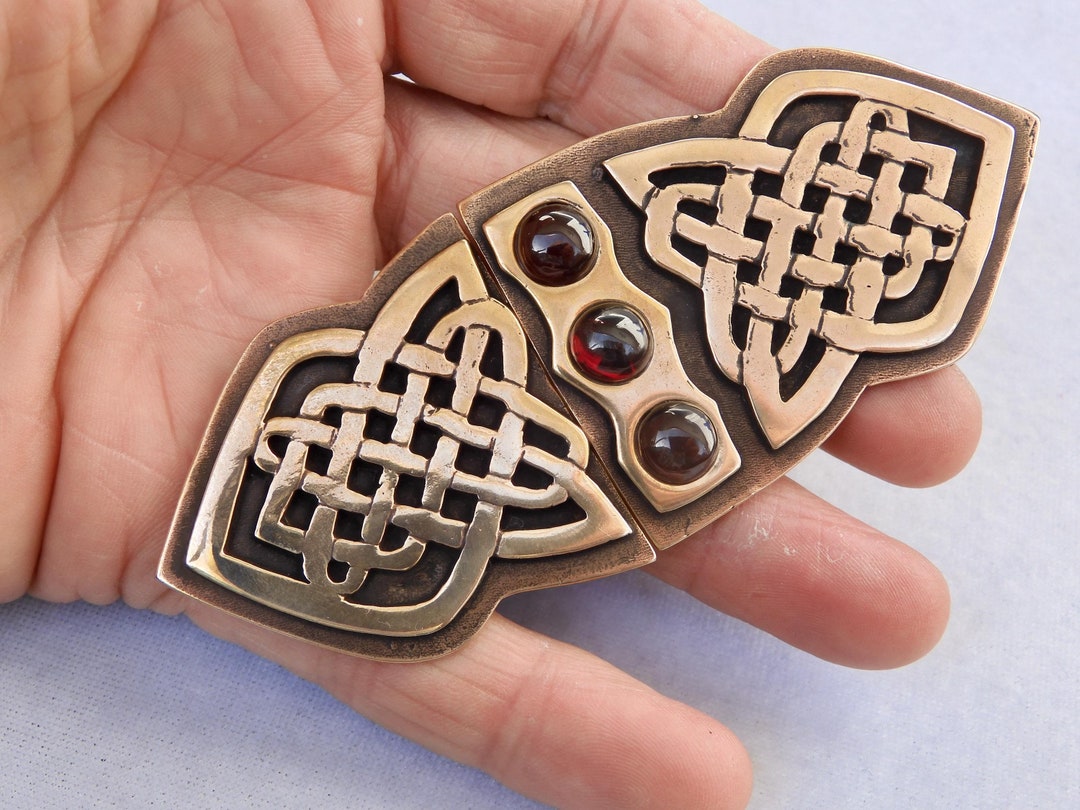 Bronze Cloak Clasp With Garnet - Etsy