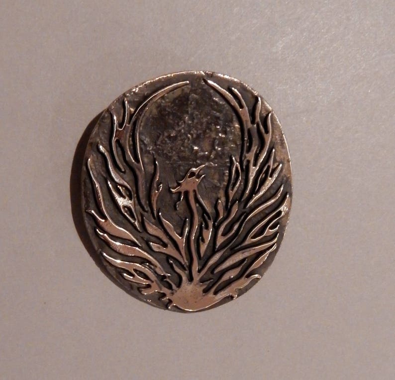 Phoenix Pendant or Brooch in Bronze - Etsy
