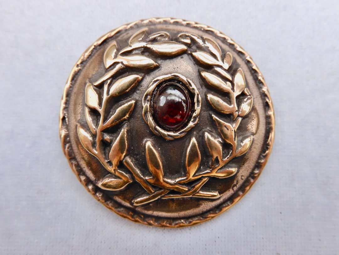 SCA Laurel Peerage Medallion in Bronze With Garnet - Etsy
