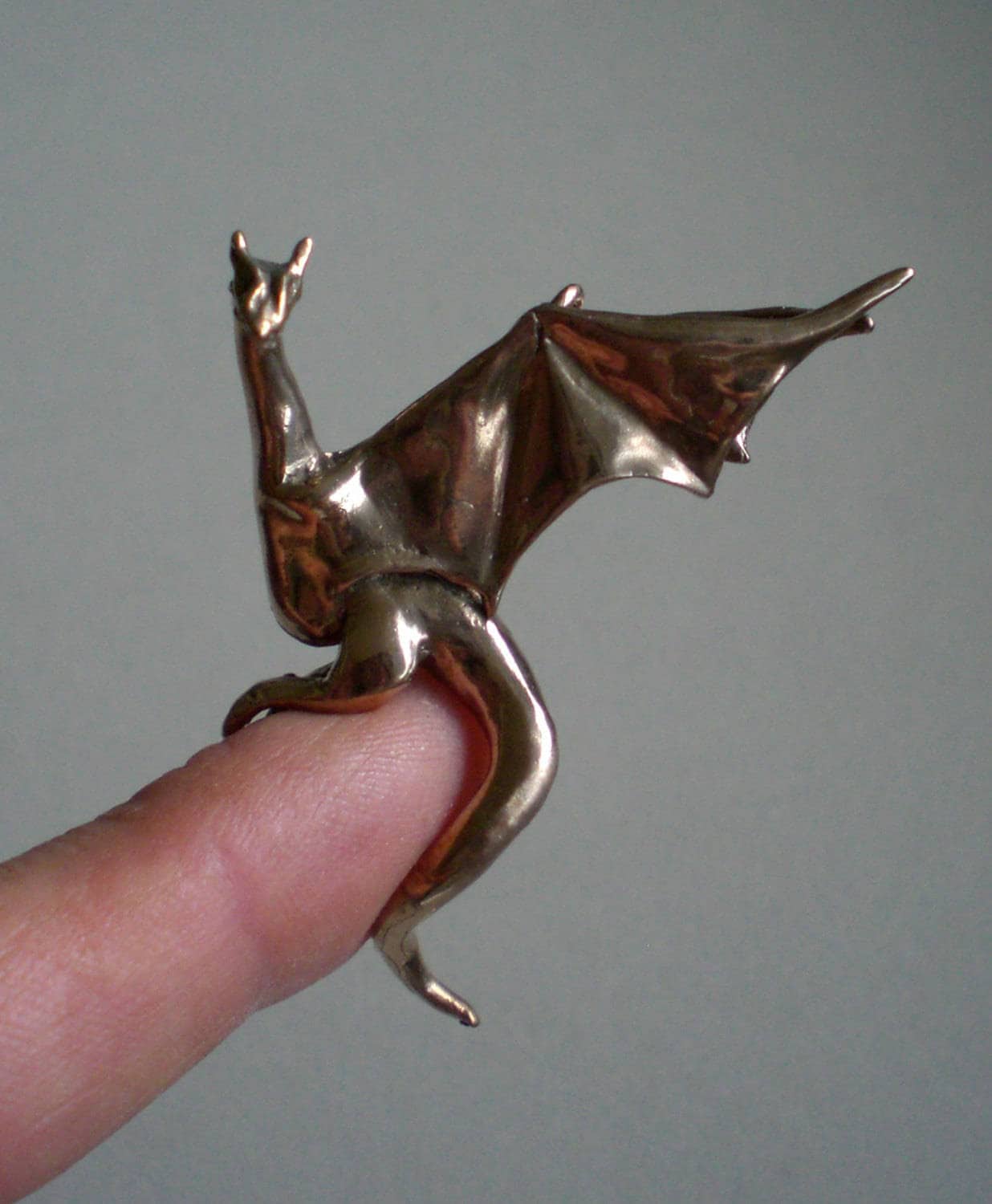 Finger Dragon or Perching Dragon Pendant in Bronze - Etsy Canada