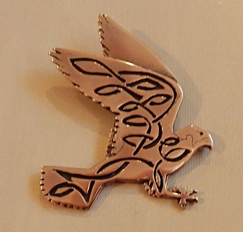 Celtic Falcon Brooch or Pendant in Bronze - Etsy