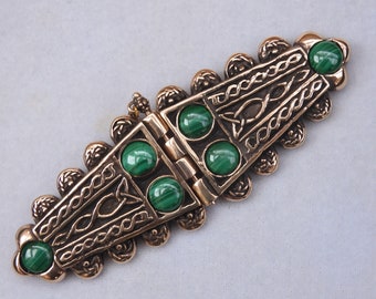 Cloak Clasp - Zoomorphic Pennanular Brooch With Green Quartz - Etsy