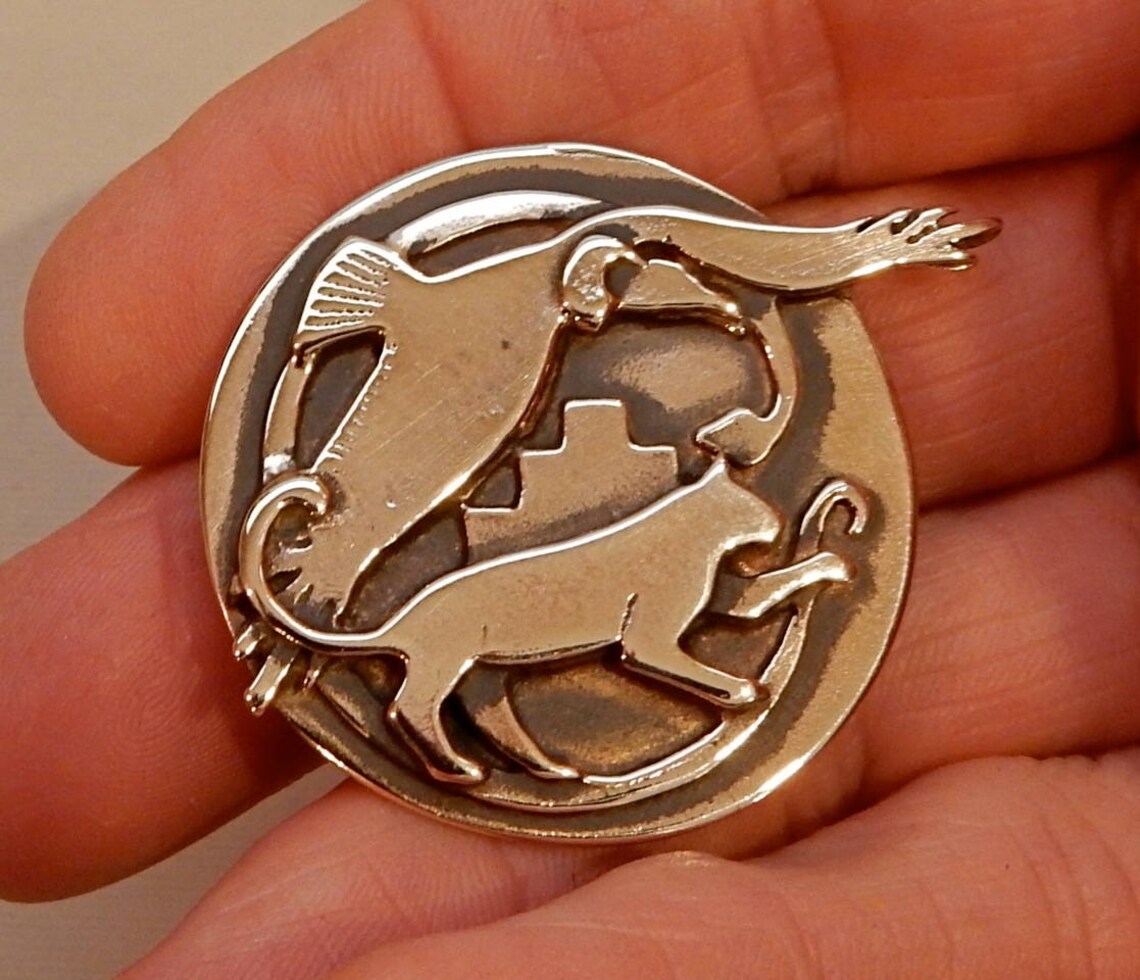 Inca Trinity Pendant or Brooch in Bronze | Etsy