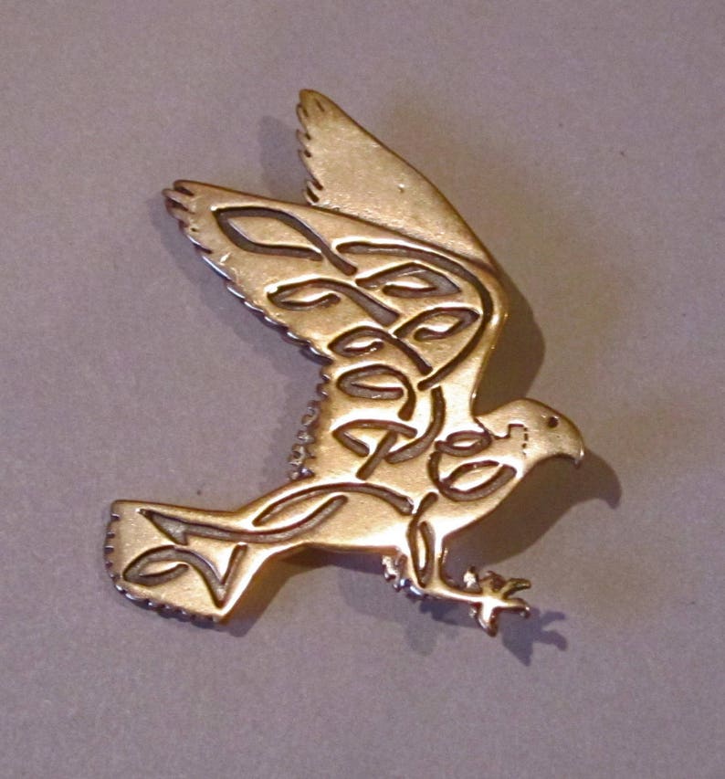 Celtic Falcon Brooch or Pendant in Bronze - Etsy