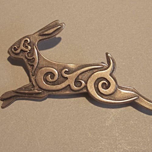 Celtic Rabbit Brooch or Pendant in Bronze - Etsy