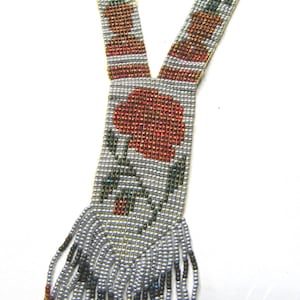 Native American Beadwork Rose Motif Necklace - Etsy