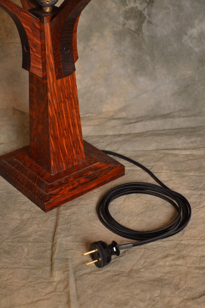 Mission Craftsman Style Oak and Mica Table Lamp - Etsy