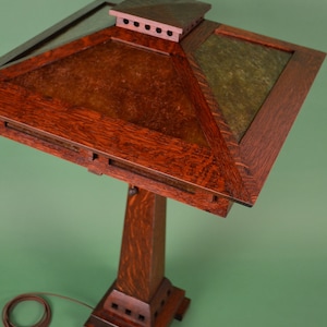 Handmade Prairie Craftsman Table Lamp: Mission Style Oak, Mica Shade - Etsy