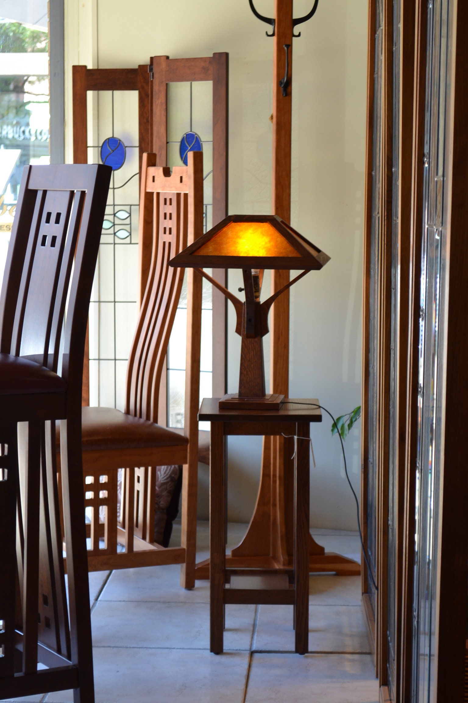 Mission Craftsman Style Oak and Mica Table Lamp - Etsy