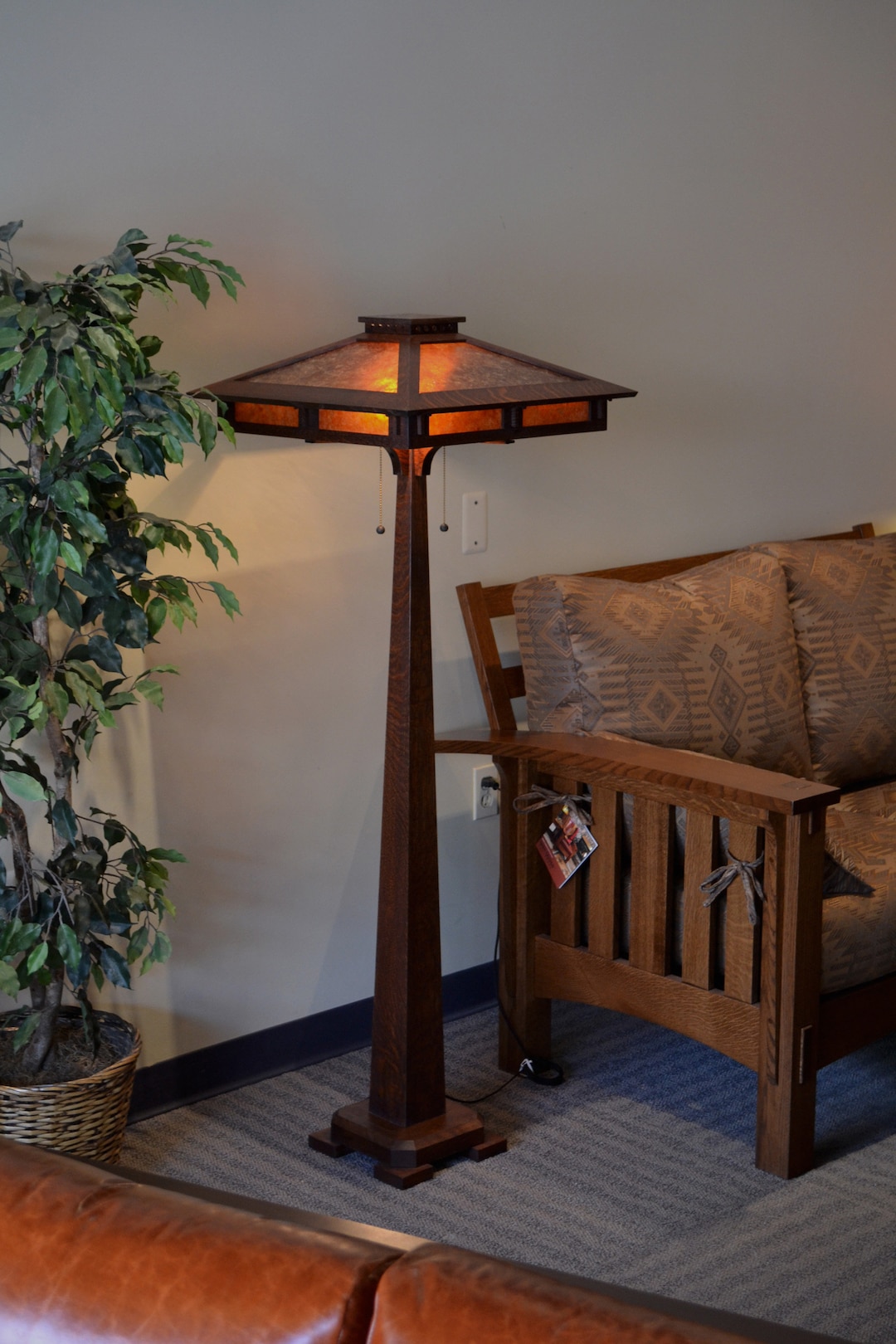Mission Style Prairie Craftsman Oak and Mica Floor Lamp - Etsy