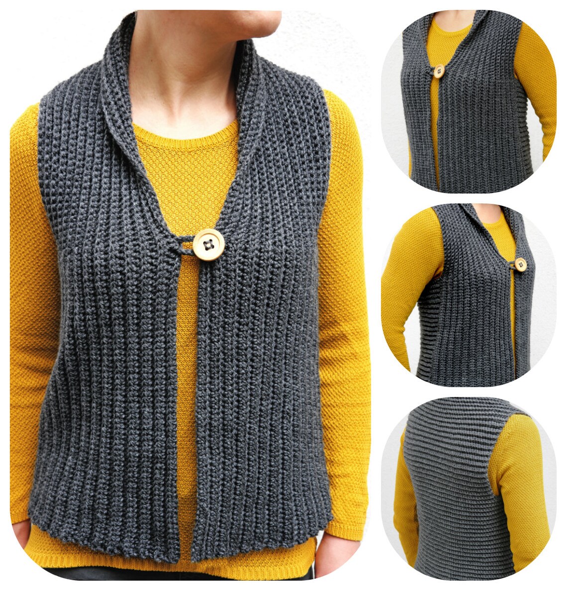 Crochet Pattern Vest, Gilet, Waistcoat. Easy to Crochet. English and ...
