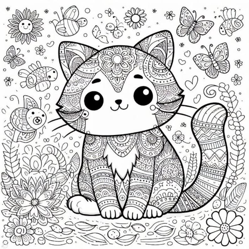 Cats, Coloring Book, 16 Pages - Etsy