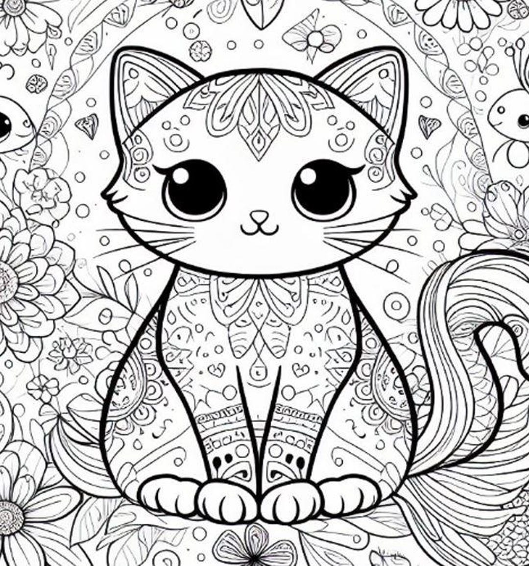 Cats, Coloring Book, 16 Pages - Etsy
