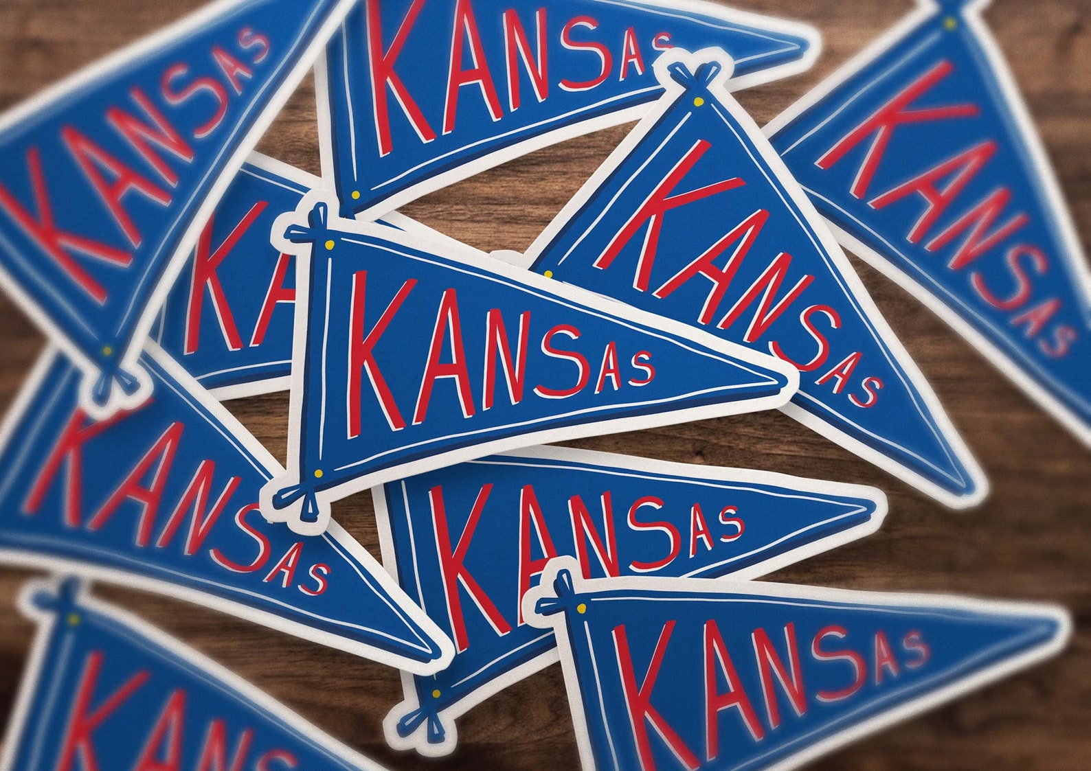 KU Jayhawks Pennant Sticker - Etsy