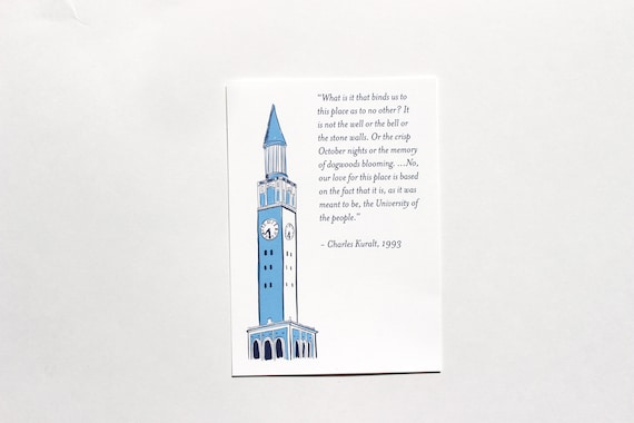 UNC Bell Tower Art Print 5x7 Graduation Gift Famous | Etsy