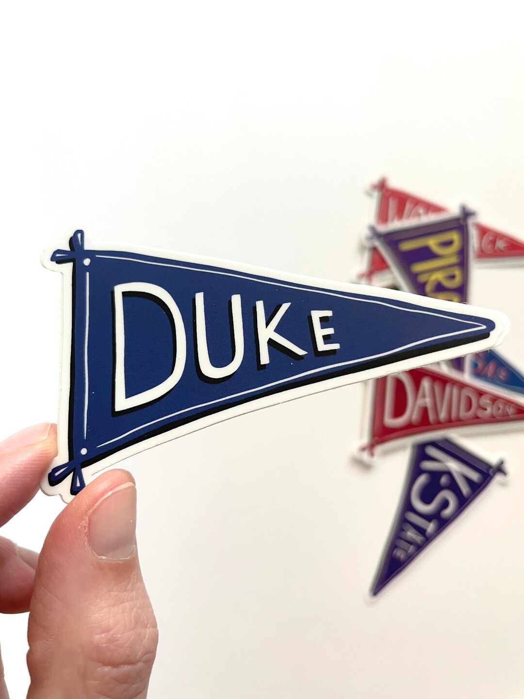 Duke Blue Devils Pennant Sticker - Etsy