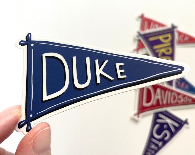 Duke Blue Devils Pennant Sticker - Etsy