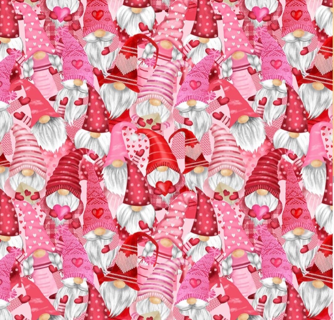 Timeless Treasures Gnomie Love Gnomes Pink Valentines Day CD1708-MULTI ...