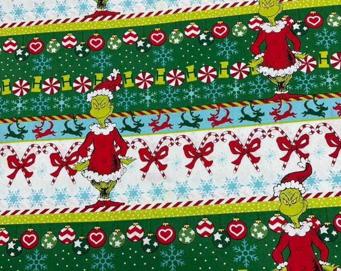 Robert Kaufman ADE733301 How the Grinch Stole Christmas Border Stripe ...