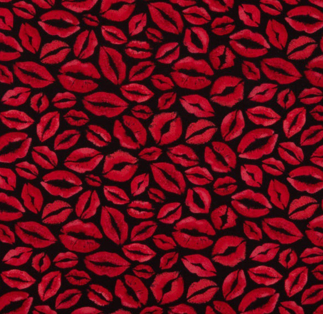 Timeless Treasures Lips and Kisses Red Lips Valentines Day Cotton ...