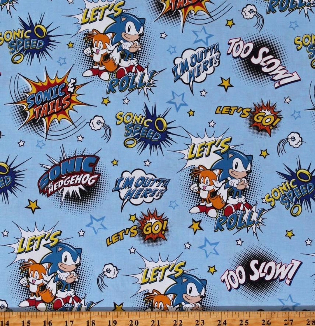 Cotton Fabric Sonic the Hedgehog Cotton Fabric AXX-73952-4BLUE - Etsy