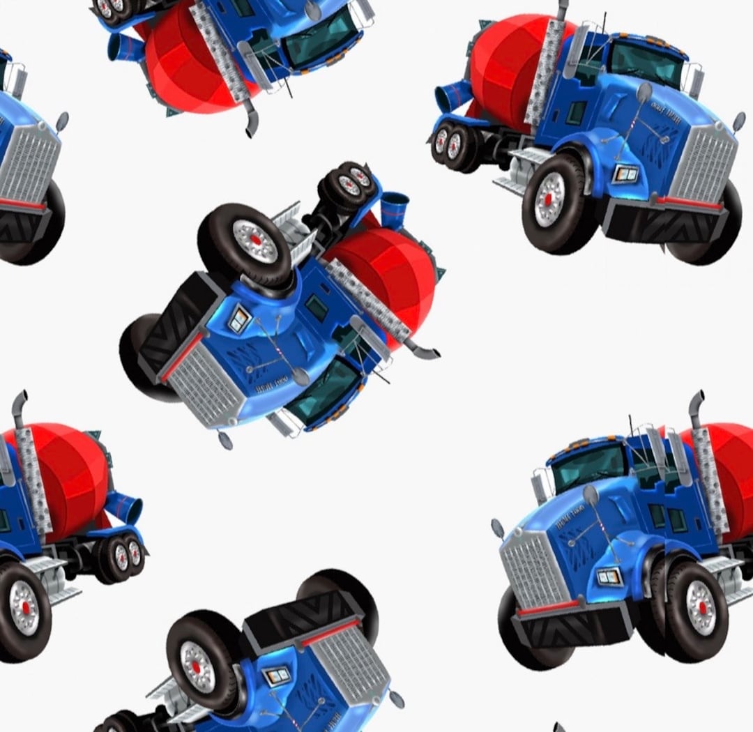 Henry Glass Construction Zone Concrete Mixer Cotton Fabric - Etsy