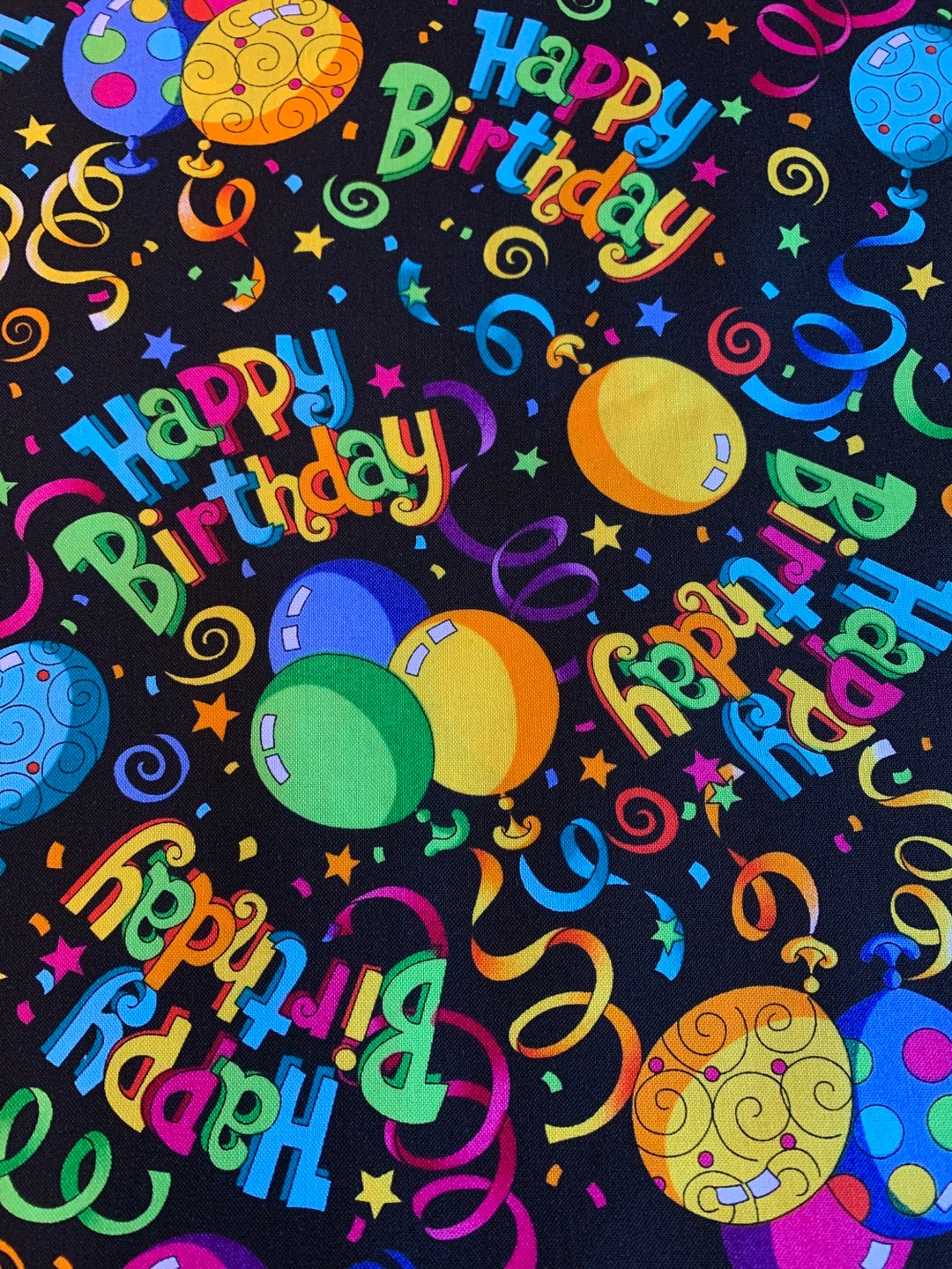 Happy Birthday Fabric Celebration Hi Fashion Fabrics Cotton Fabric ...