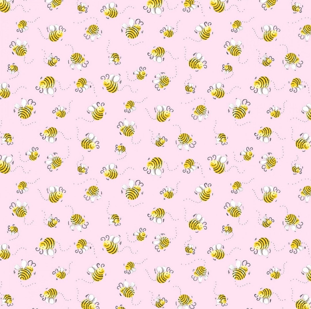 Clothworks Susybee Lal The Lamb Collection Pink Bees Sb20197 520 Cotton