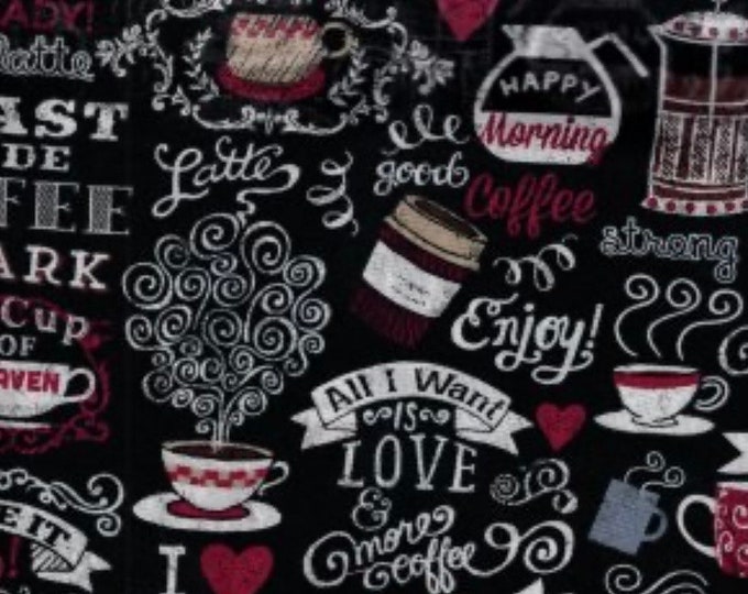 Coffee Fabric, Latte Fabric, Coffee Cups & Beans, Timeless Treasures ...