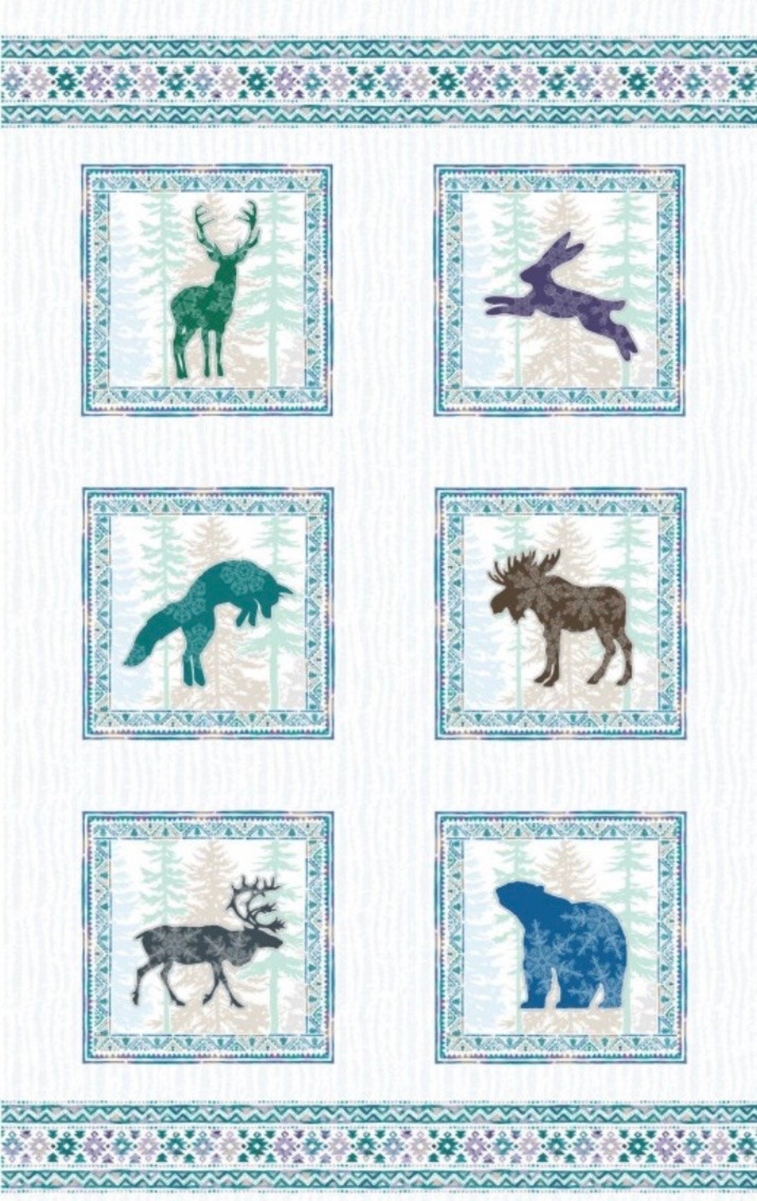 PANEL Scandinavian Winter Digital Print Cotton Fabric 27 X 44” Nordic ...