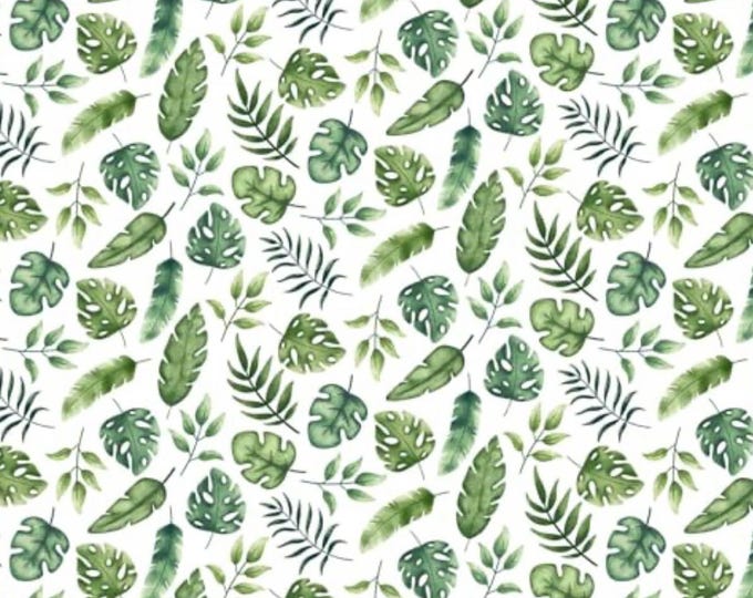 Northcott Wee Safari 25645 10 White Leaf Toss Cotton Fabric - Etsy