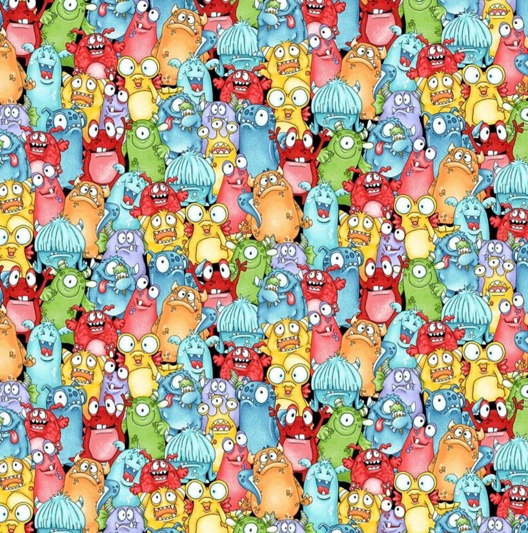 Henry Glass Monster O City With Glow Packed Monsters 1233G-184 Cotton ...