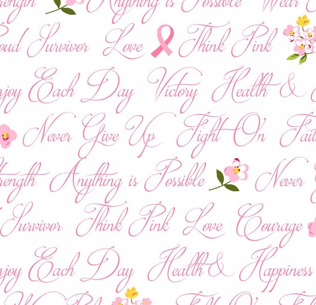Windham Fabrics Cancer Awareness Anything is Possible Pink - Etsy