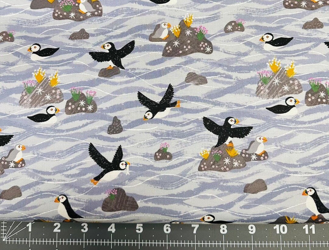 Lewis and Irene Puffin Bay on Rocks Cotton Fabric - Etsy