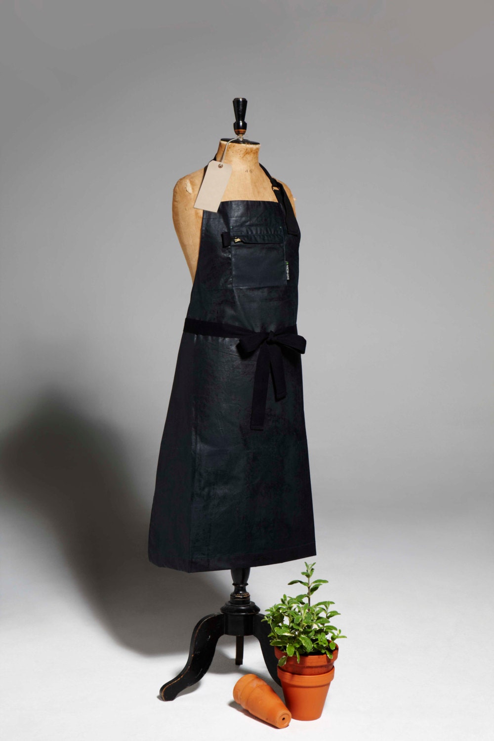 Heavy Duty Waxed Cotton Apron, Full Length, With Zipped Bib Pocket - Etsy