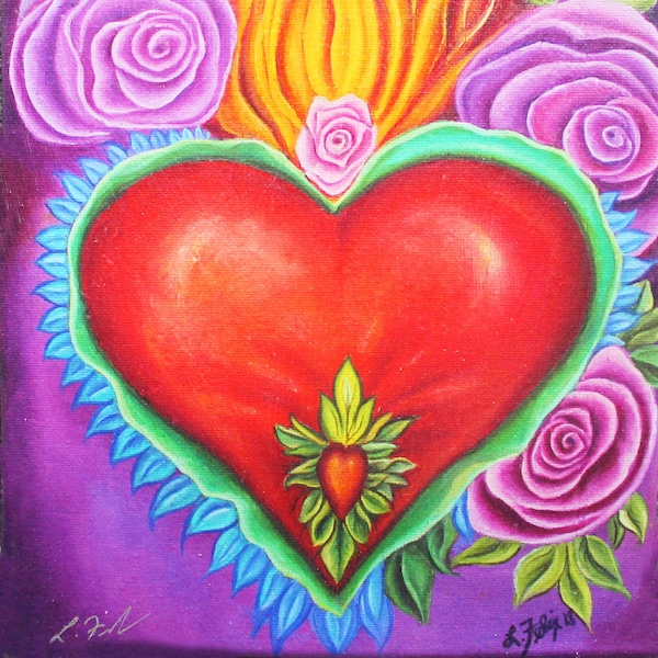Sacred Flaming Heart - Etsy