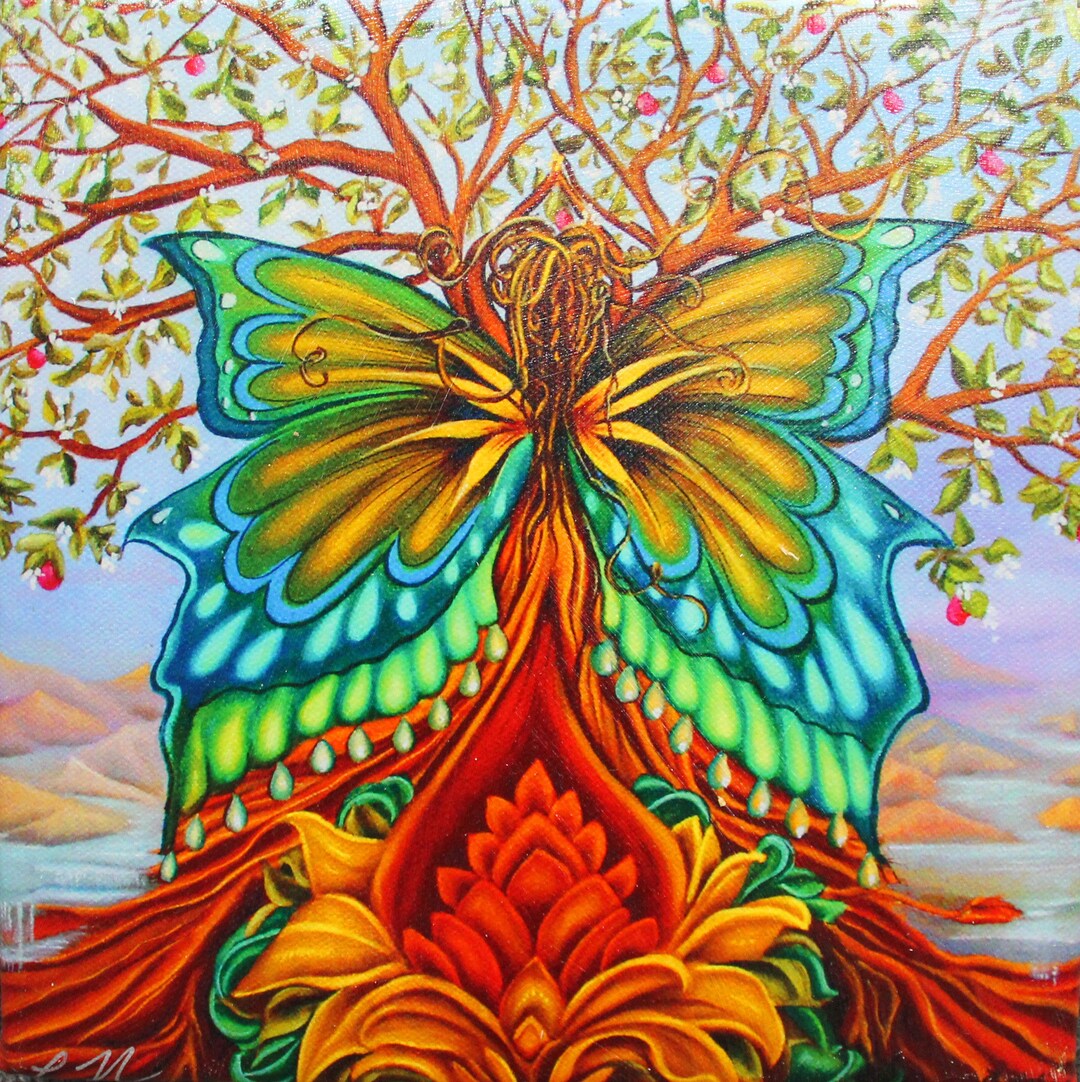 Tree of Life Butterfly Canvas Print: Rainbow Goddess Art (8x8) - Etsy
