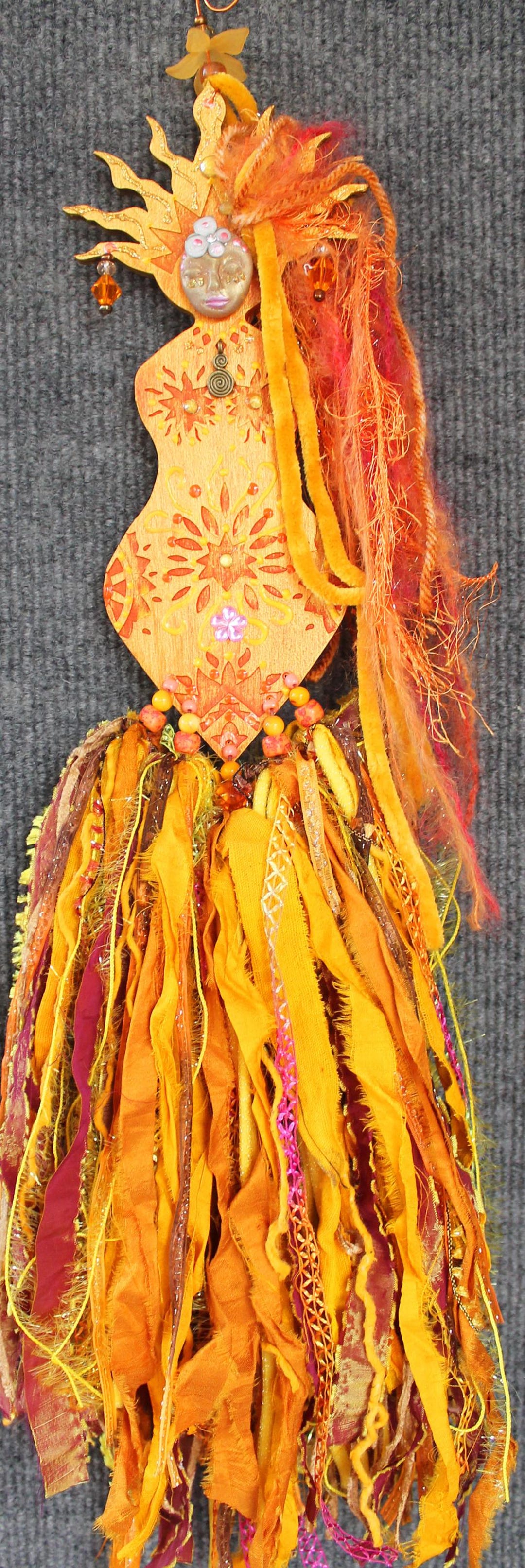 Sun Goddess Art Doll Ornament: Pagan Fiber Art Sculpture - Etsy
