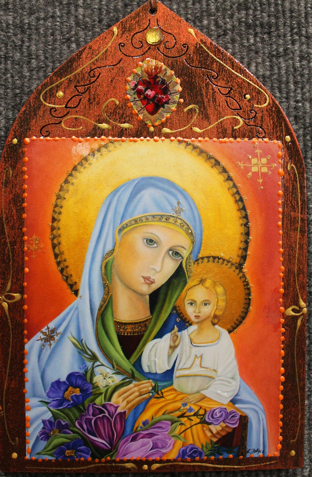 Virgin Mary Art Religious Icon catholic Wall Art Catholic - Etsy