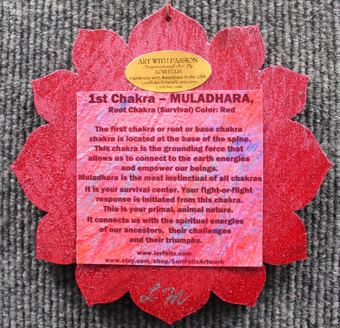 Root Chakra wall hanging First Chakra yoga room art Healing | Etsy