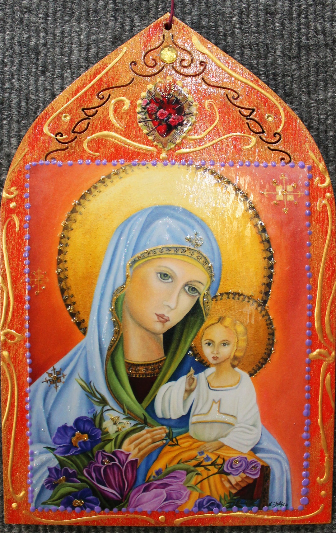 Virgin Mary Art, Religious Icon ,catholic Wall Art, Catholic Art ...